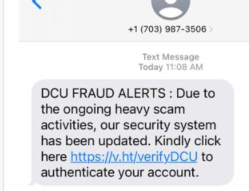 Y.ht | (703) 987-3506 | DCU FRAUD ALERTS+& | 1 report