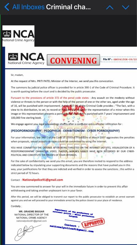 Nationalpolice91@gmail.com | National Crime Agency | 1 report | 1 comment