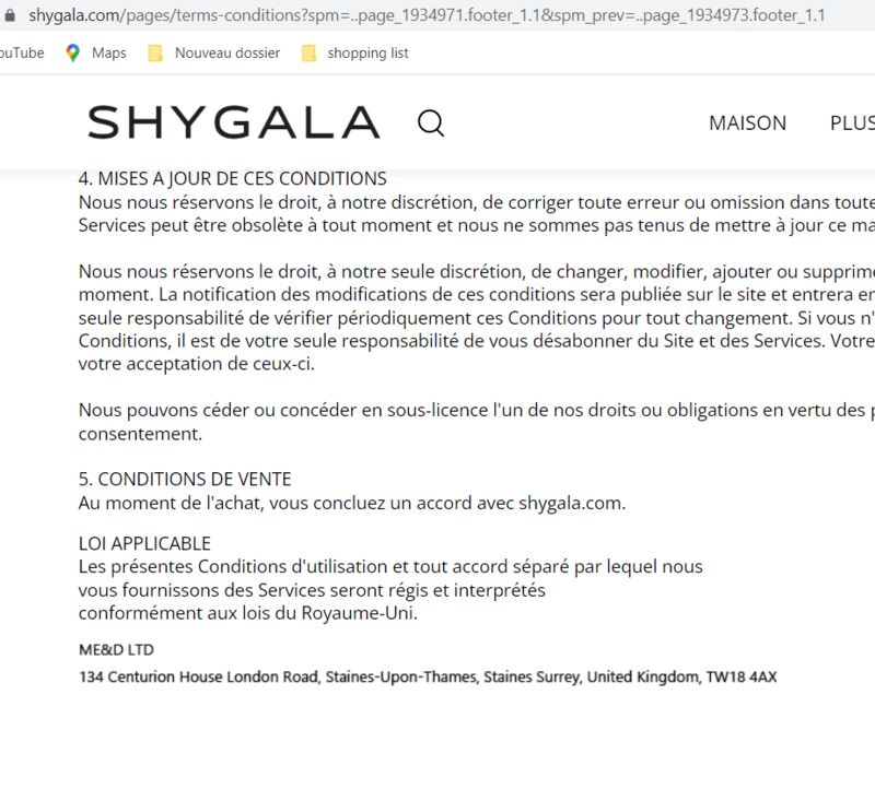 Shygala.com | Service@shygala.com | Shygala | 1 report