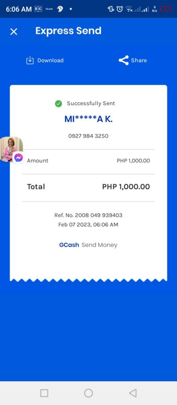 +9279843250 | Using messenger and Gcash | 1 report