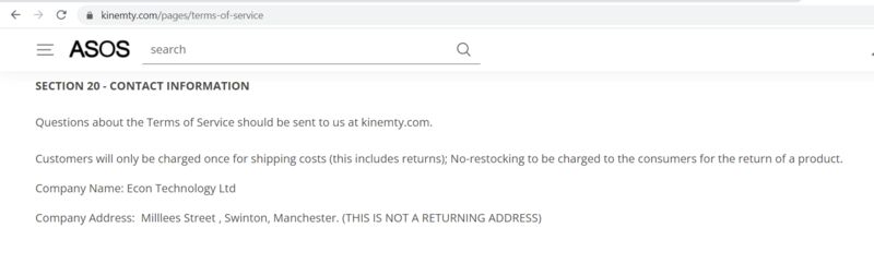 Kinemty.com | Service@kinemty.com | ASOS | 1 report | 1 comment