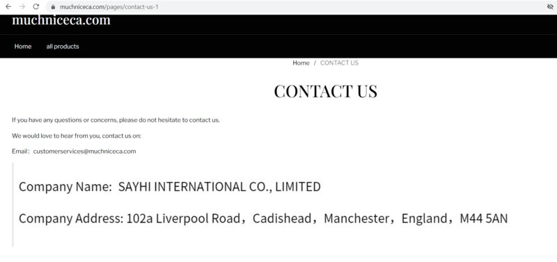 Customerservices@muchniceca.com | 2 reports | 1 comment