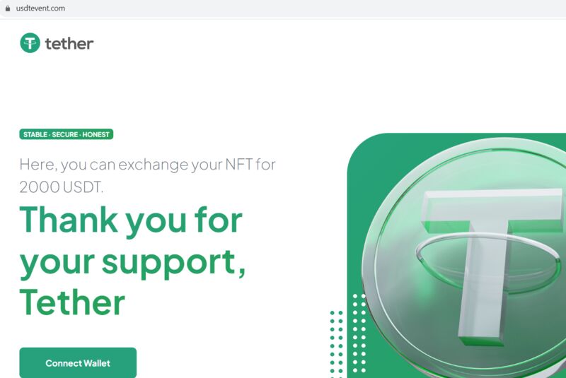 Usdtevent.com | USDT EVENT | Tether NFT exchange | 1 report