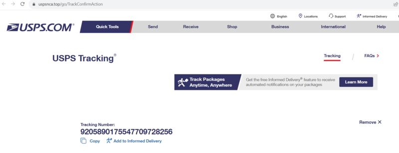 Uspsnca.top | USPS | 1 report | 1 comment