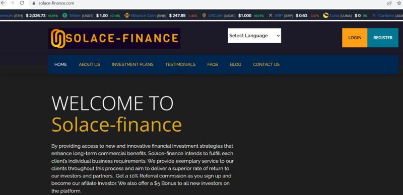 Solace-finance.com | Support@solace-finance.com | Solace Finance | 1 report