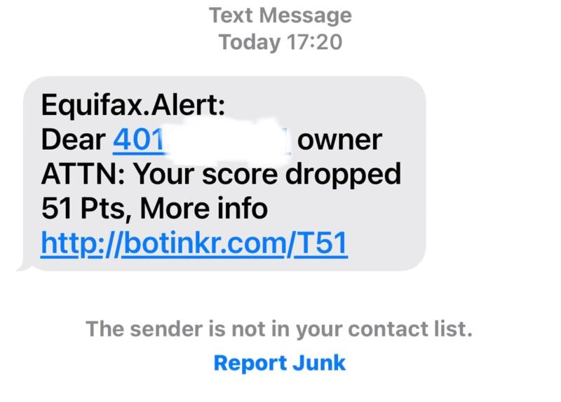 Botinkr.com | +1410100013 | Equifax Scam Alert | 1 report