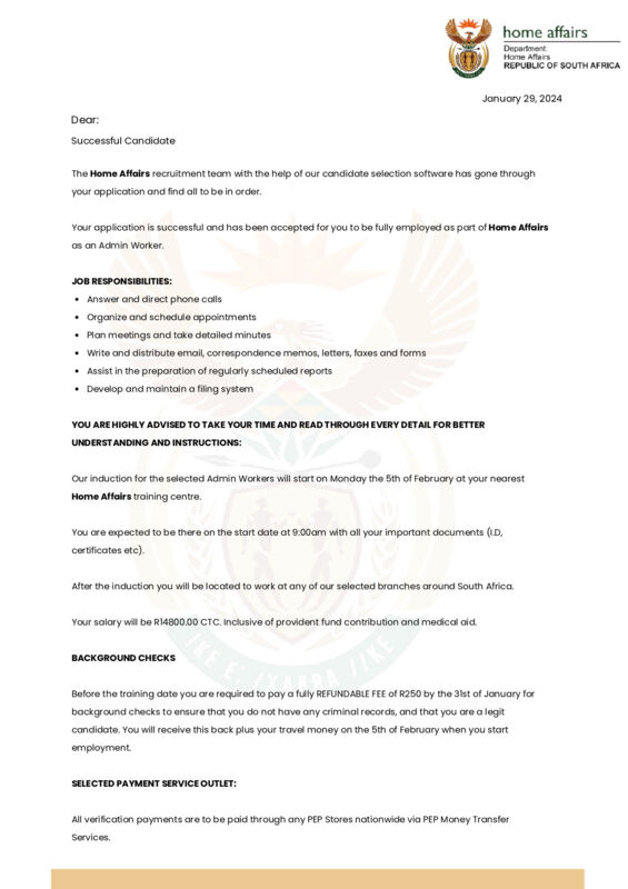 Dha-careers.site | Homeaffairsverify@aol.com | Home affairs | 1 report