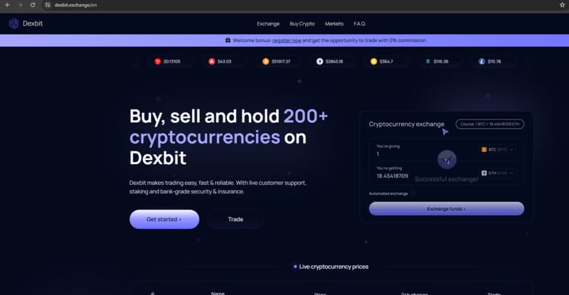 Dexbit.exchange | 1 report