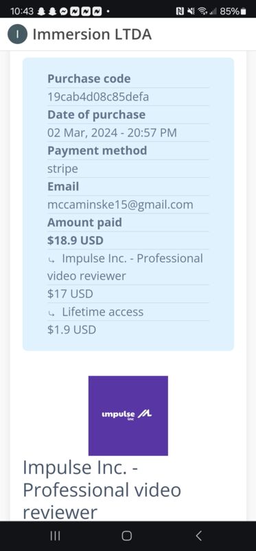 Impulse-eng.areademembros.com | Contato@maisconecta.com | Immersion LTDA | 1 report