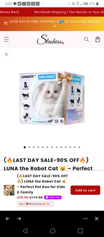 Slashess.com | Support@slashess.com | Luna robot cats | 1 report