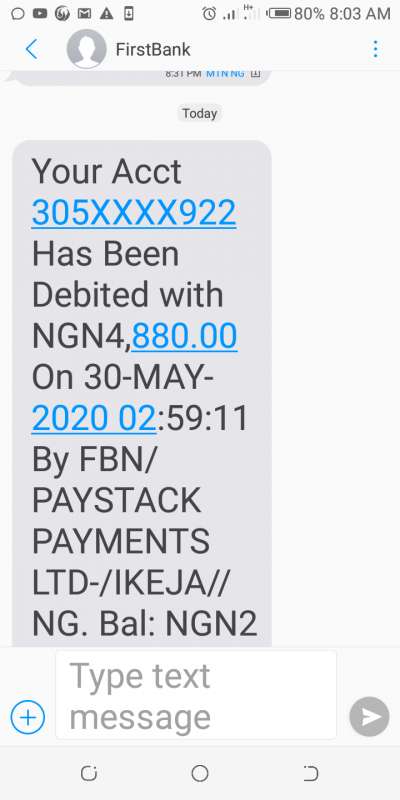Paystack.com | Hello@paystack.com | +8130988671 | DEBIT ALERT BY FBN ...